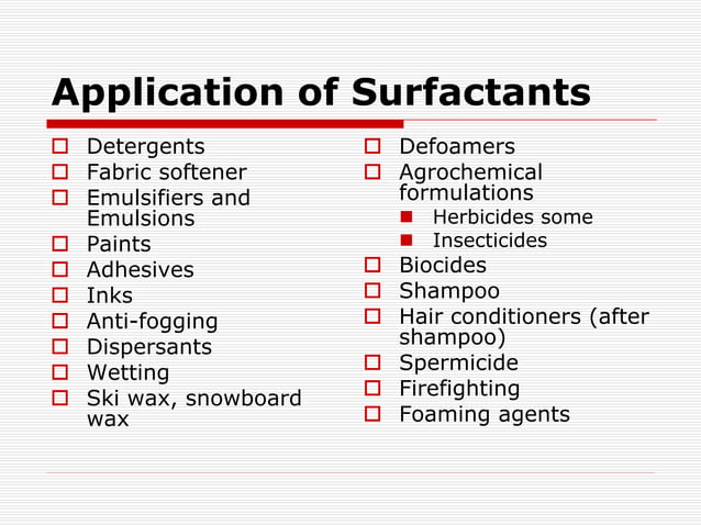 Surface active agents | PPT | Chemistry | Science