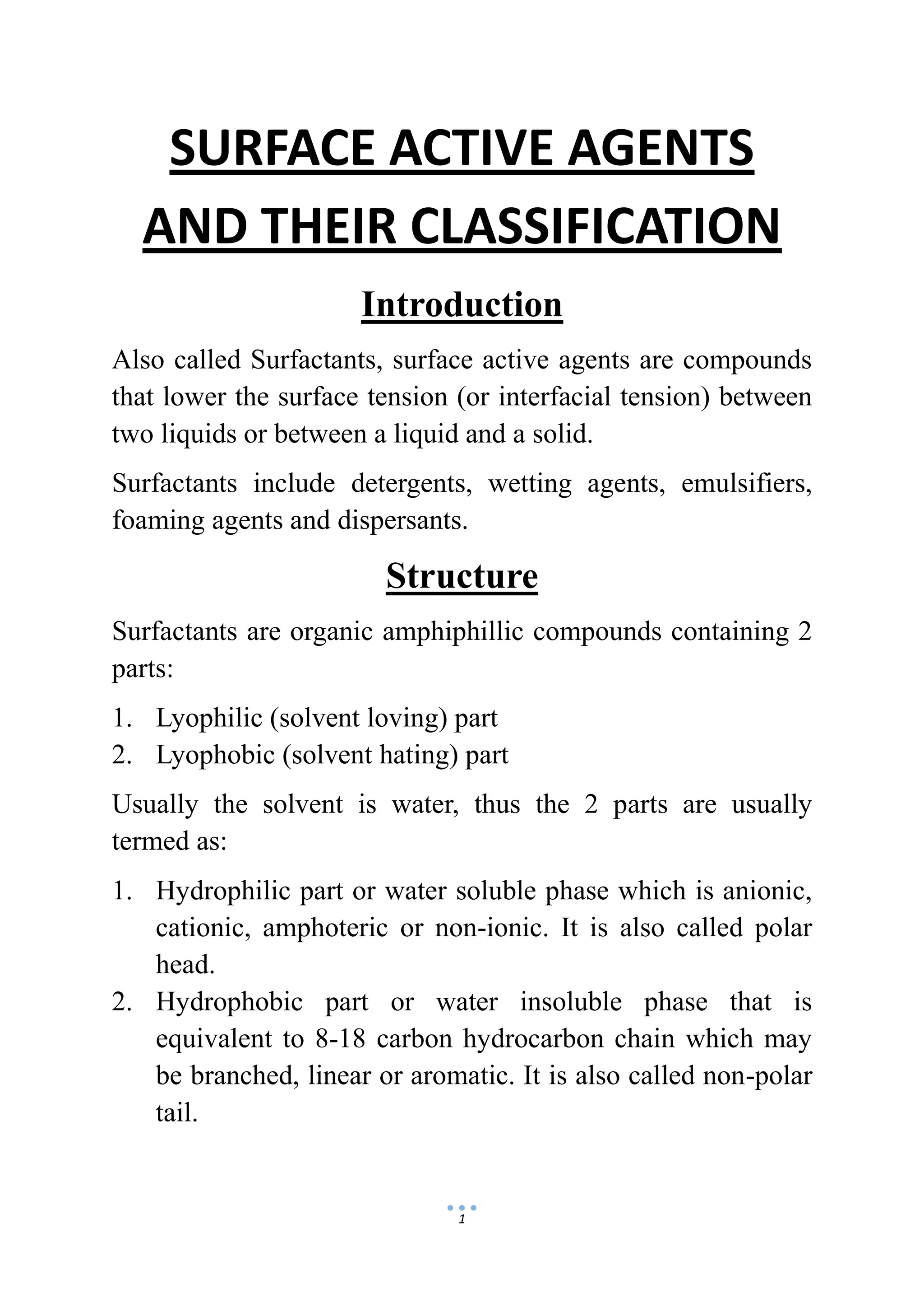 Surface active agents | PDF