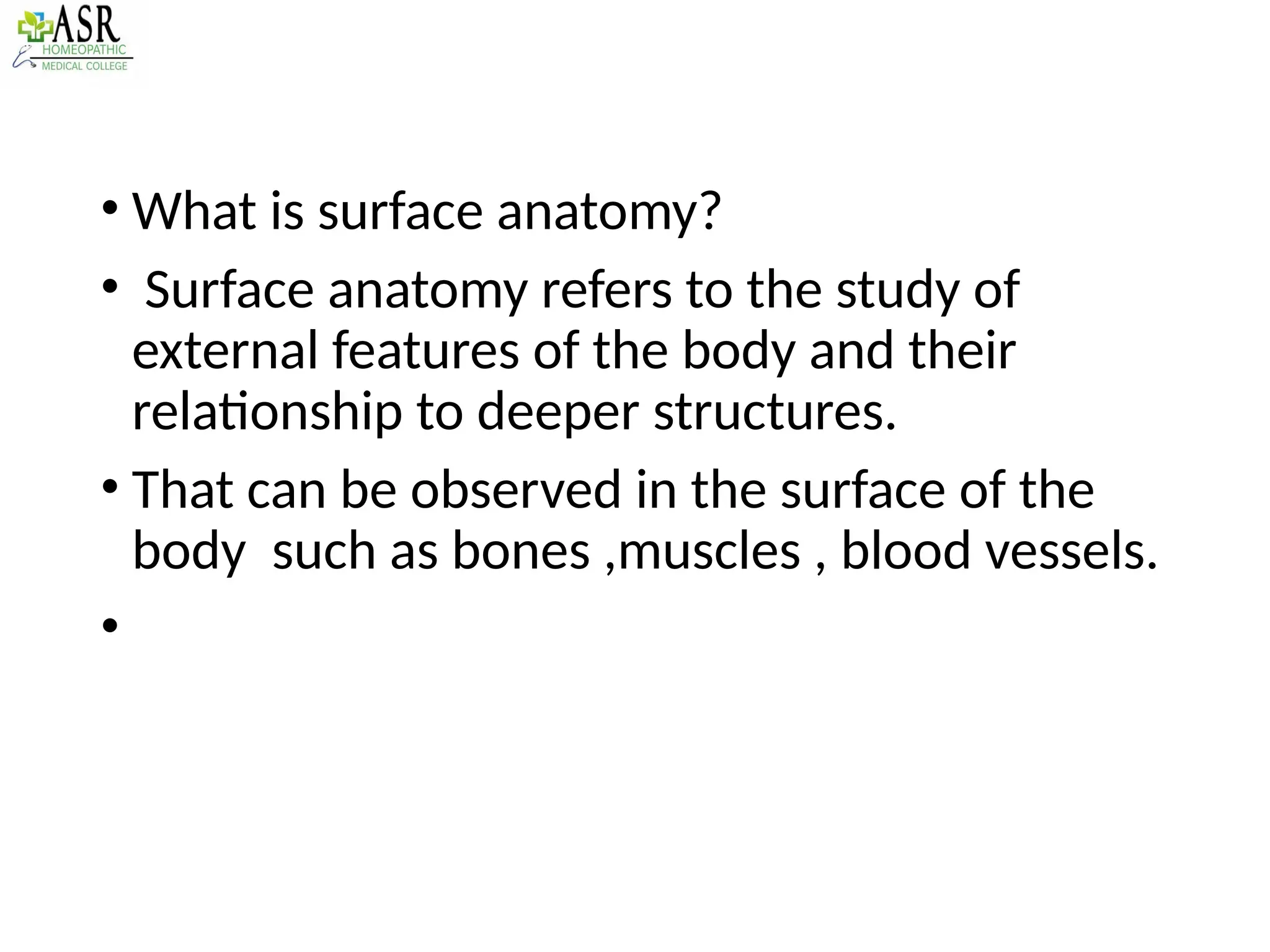 COMPREHENSIVE GUIDE TO SURFACE ANATOMY | PPTX