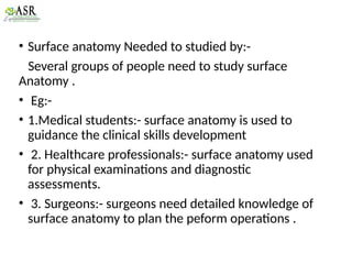 COMPREHENSIVE GUIDE TO SURFACE ANATOMY | PPTX