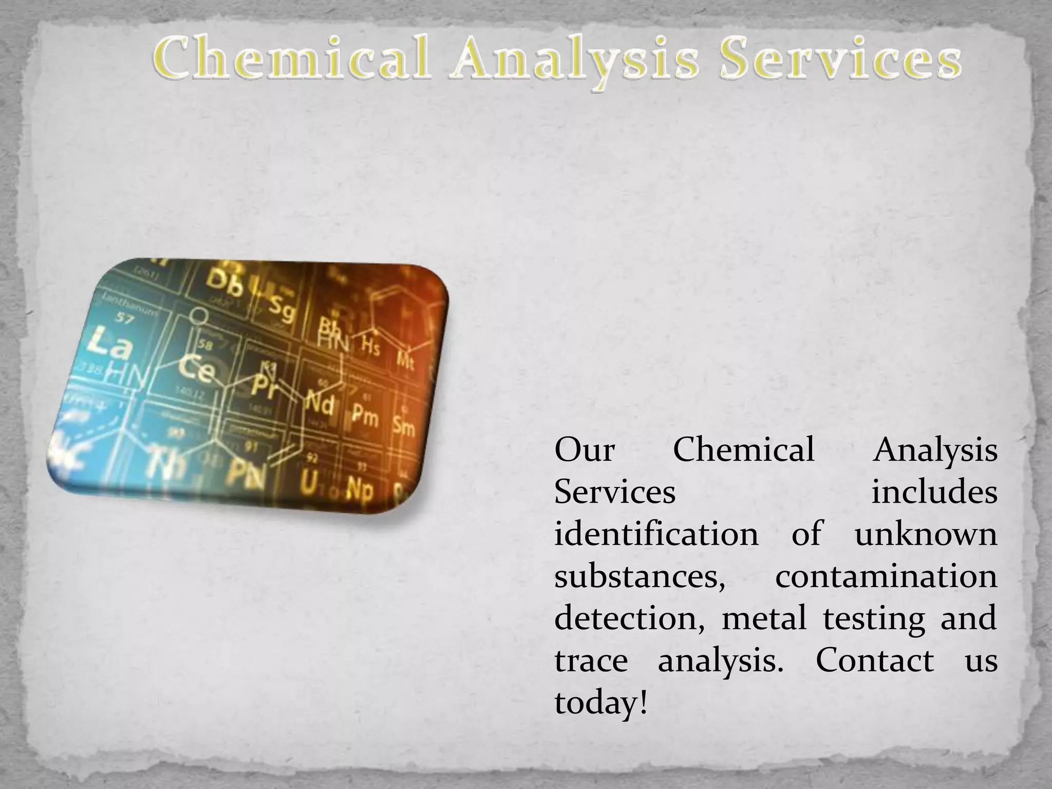 Surface and chemical analysis. | PPTX | Chemistry | Science