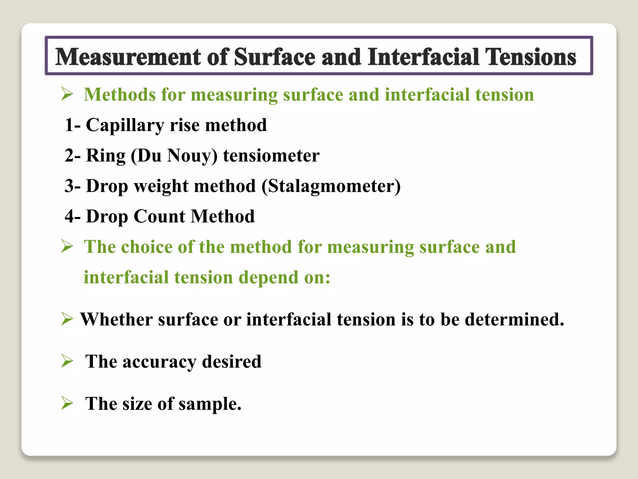Surface and interfacial phenomena | PPTX