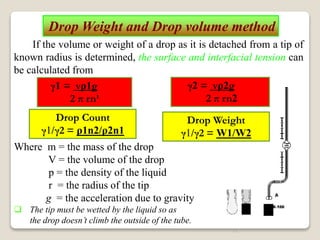 Surface and interfacial phenomena | PPTX