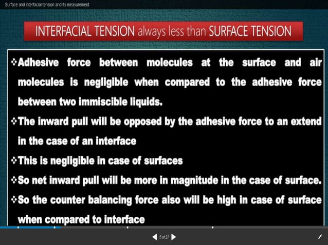 Surface and interfacial phenomenon | PPTX | Physics | Science
