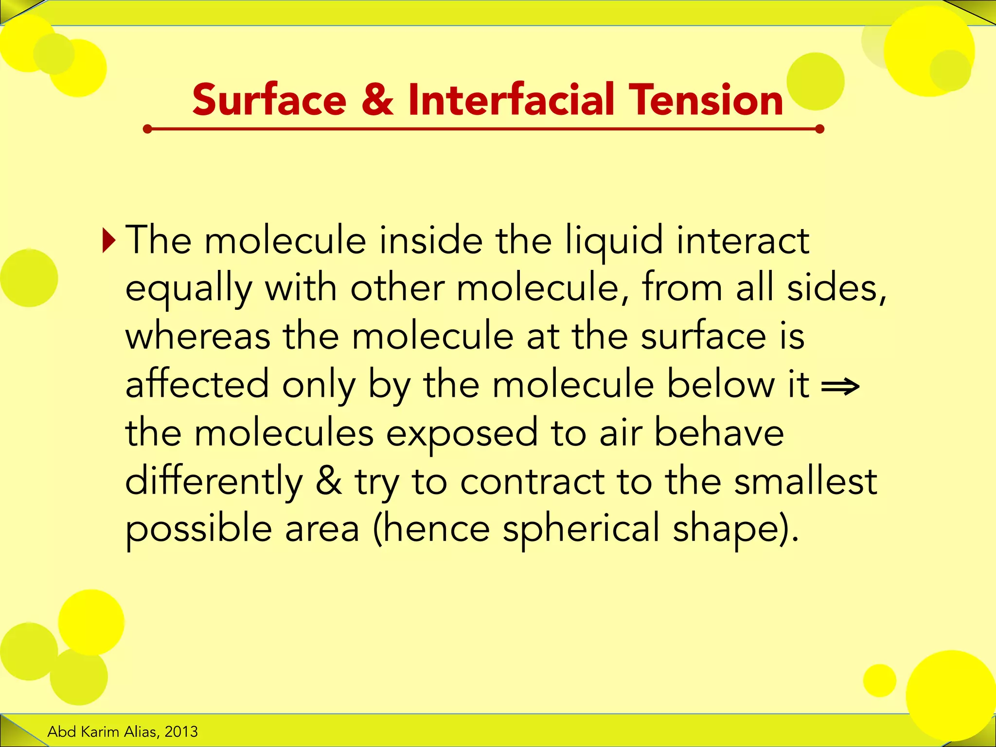 Surface and interfacial tension | PDF