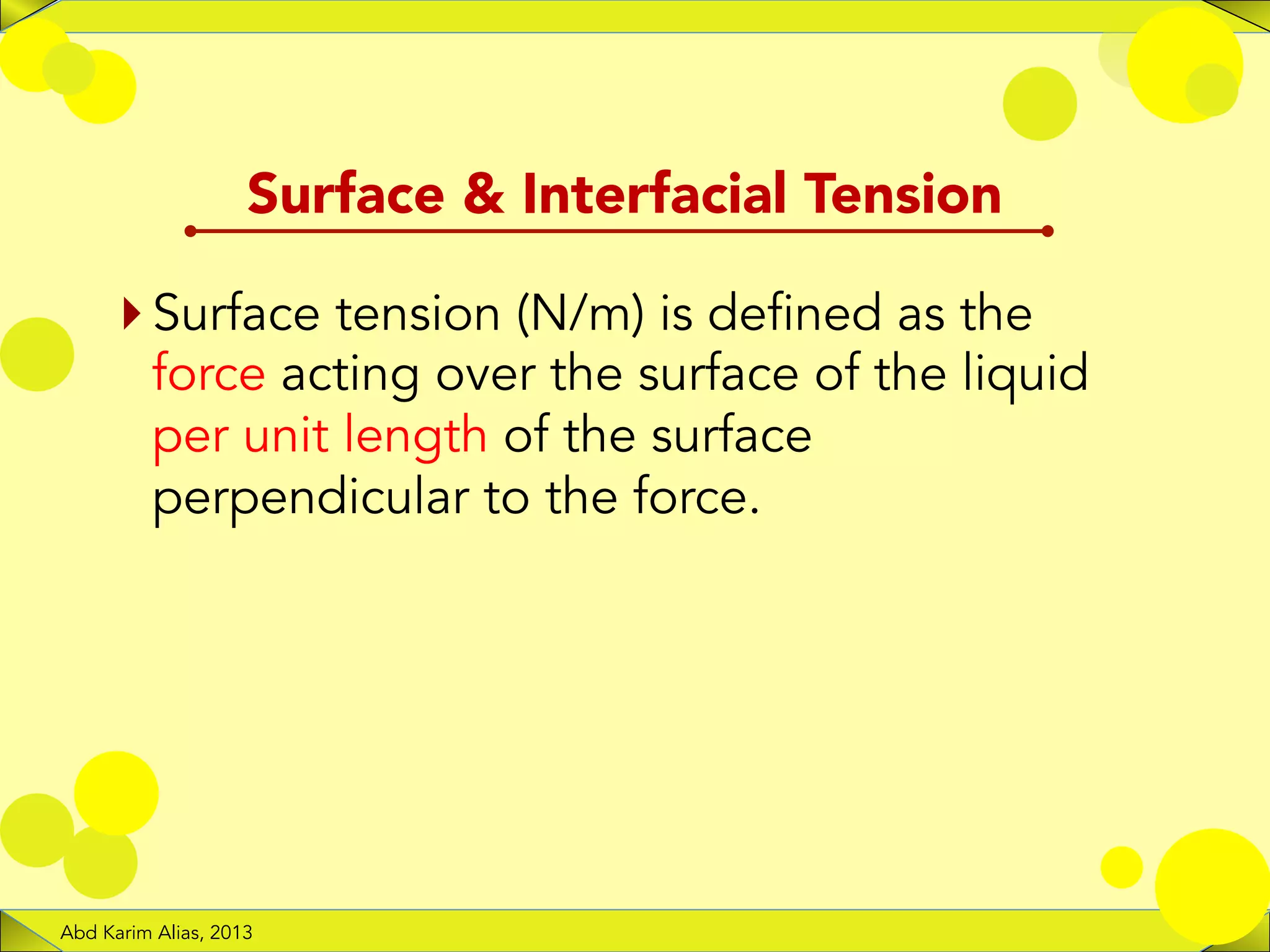 Surface and interfacial tension | PDF