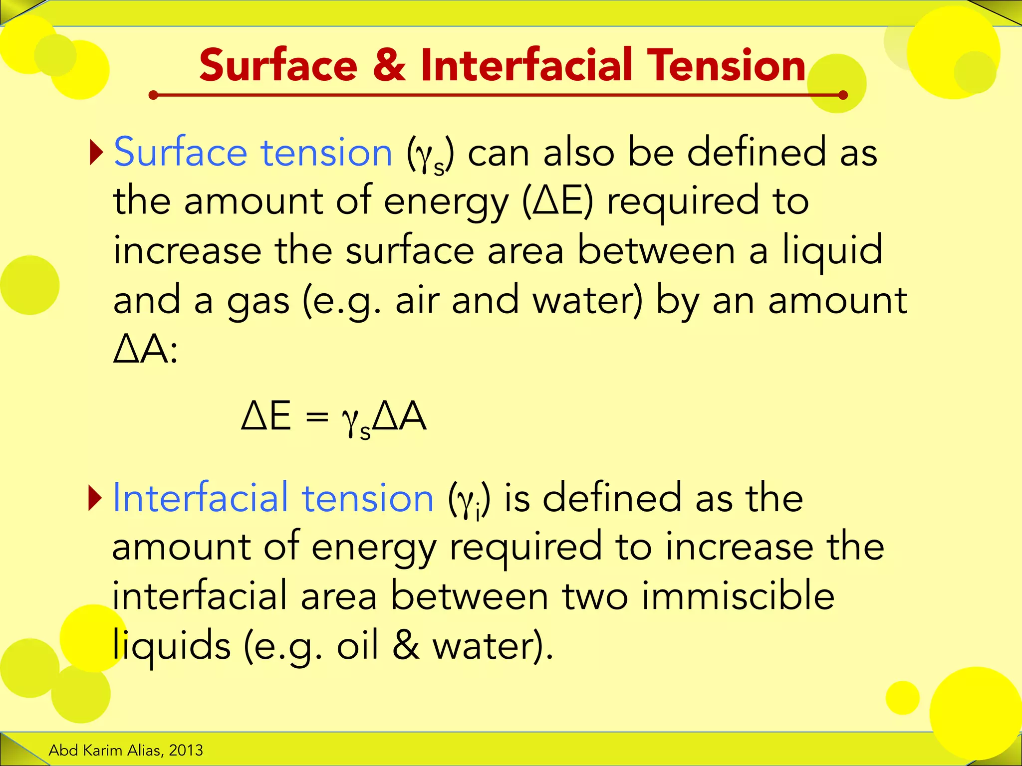 Surface and interfacial tension | PDF