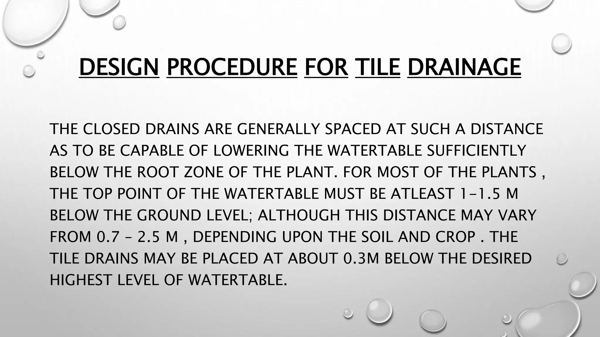 Surface and Subsurface Tile Drainage | PPTX
