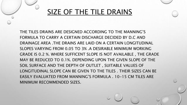 Surface And Subsurface Tile Drainage Pptx