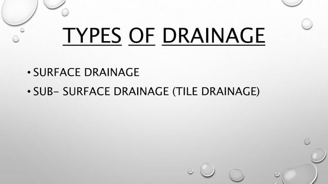 Surface And Subsurface Tile Drainage Pptx