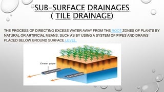 Surface and Subsurface Tile Drainage | PPTX