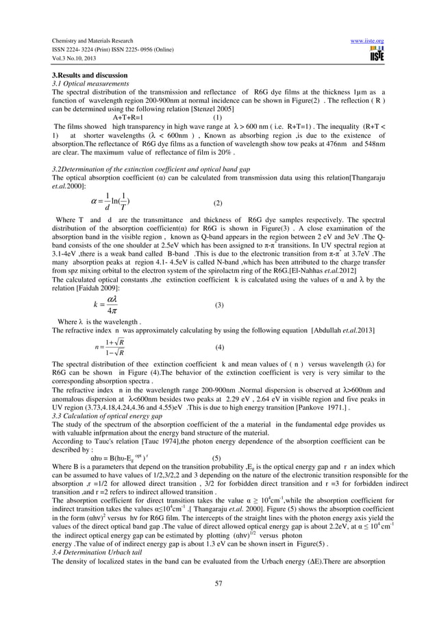 Surface and volume energy loss , optical conductivity of rhodamine 6 g ...