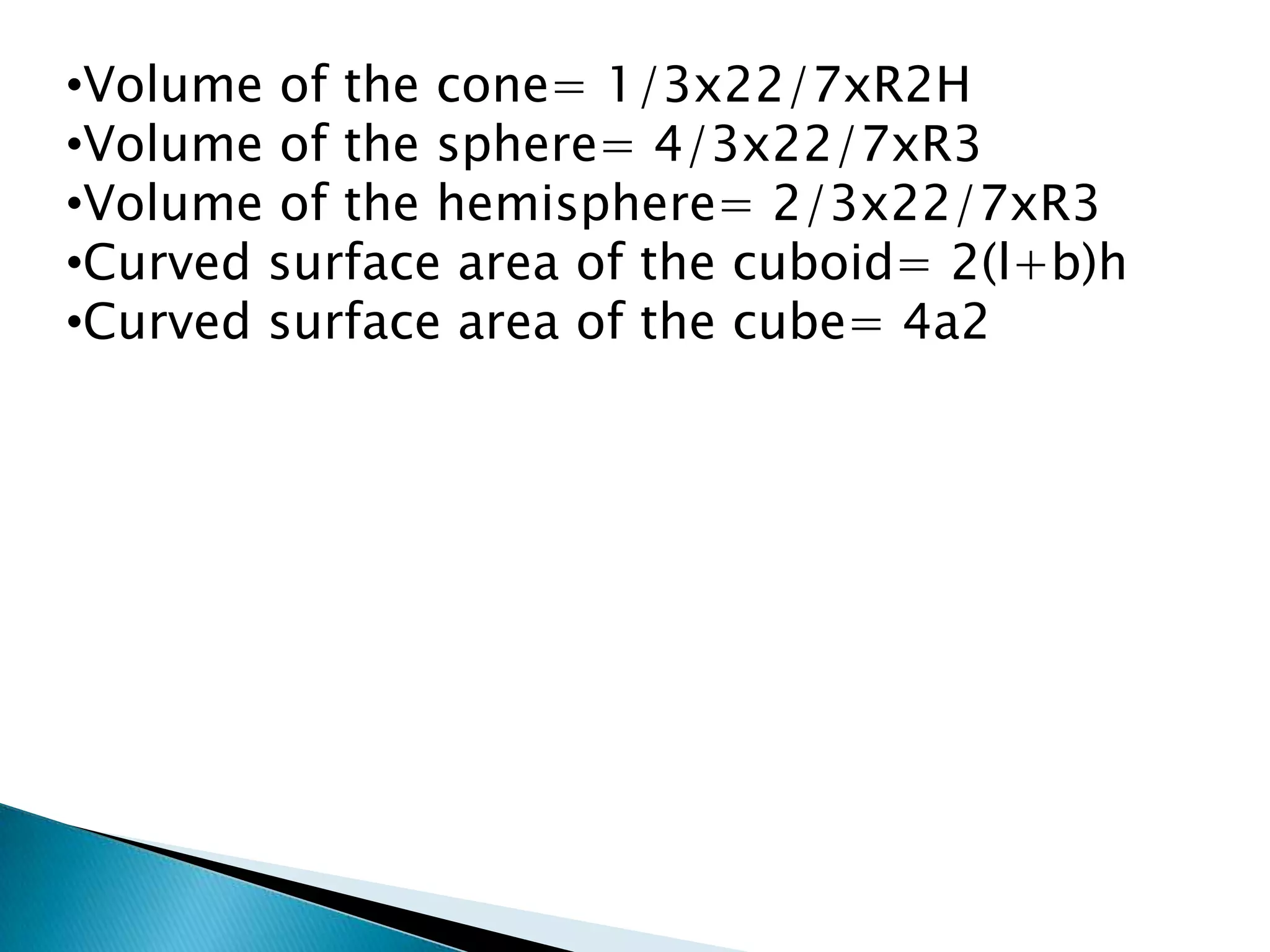 Surface area and volume for 9th class maths | PPTX