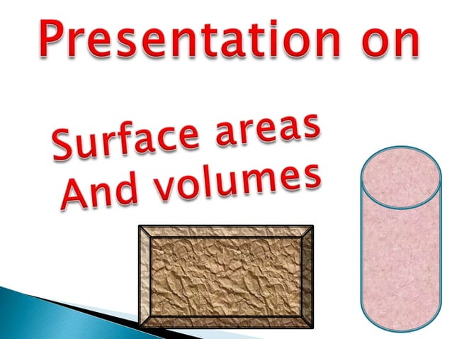 Surface area and volume for 9th class maths | PPTX