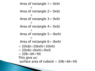 Surface area and volume for 9th class maths | PPTX