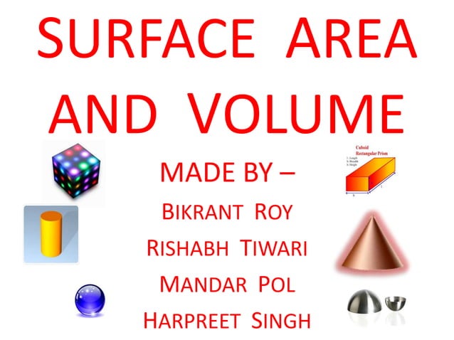 Surface area and volume | PPT