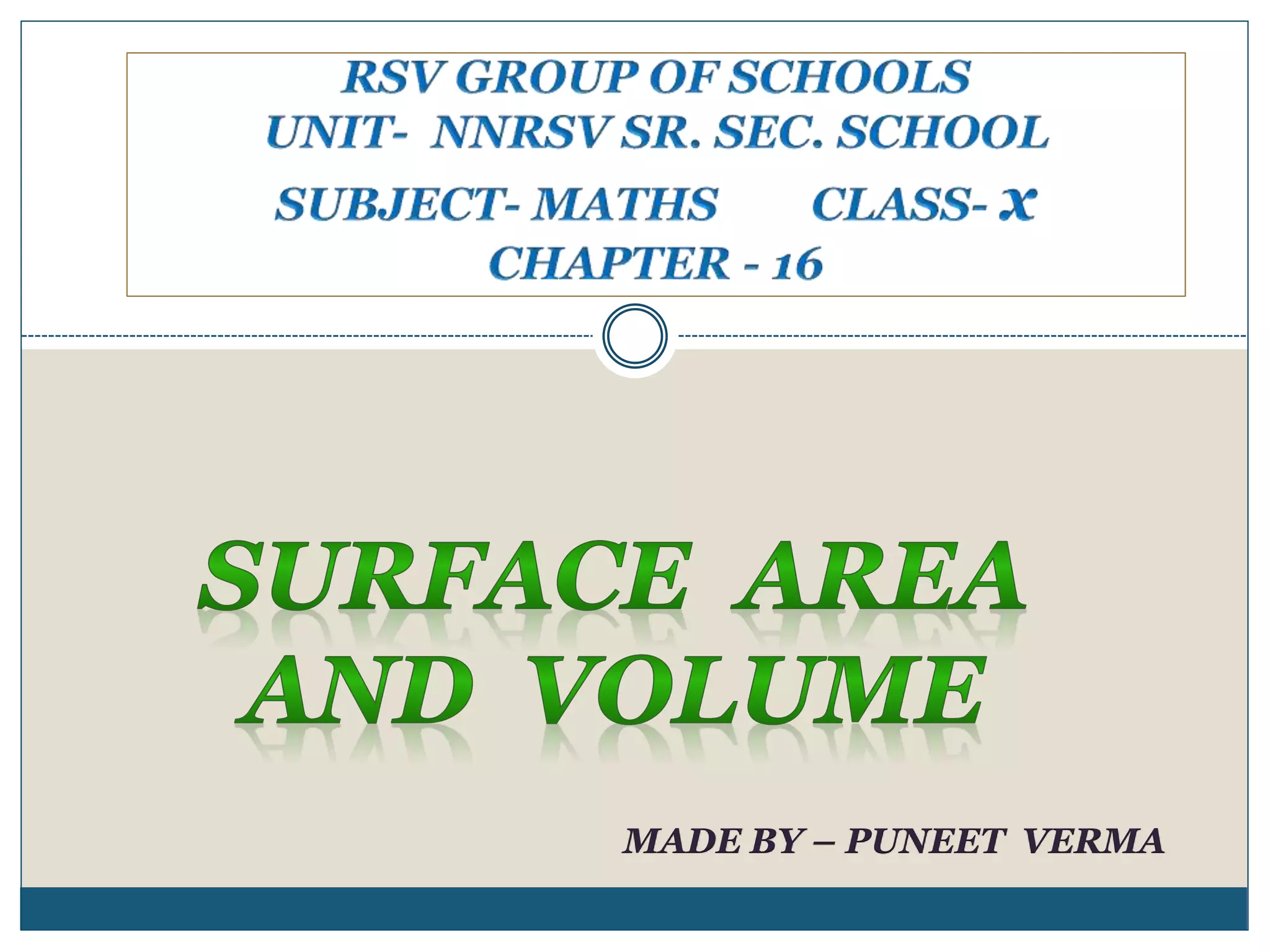 Surface area and volume | PPT