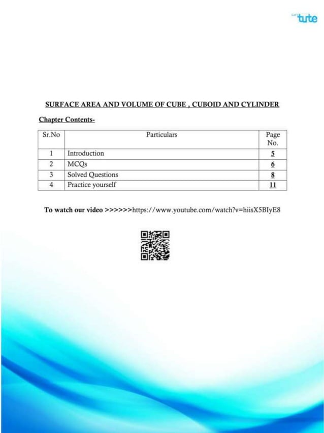 Surface Area of Cube, Cuboid and Cylinder - Surface Area And Volumes ...