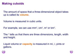 Surface area and volume of cuboids | PPT