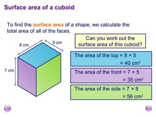 Surface area and volume of cuboids | PPT