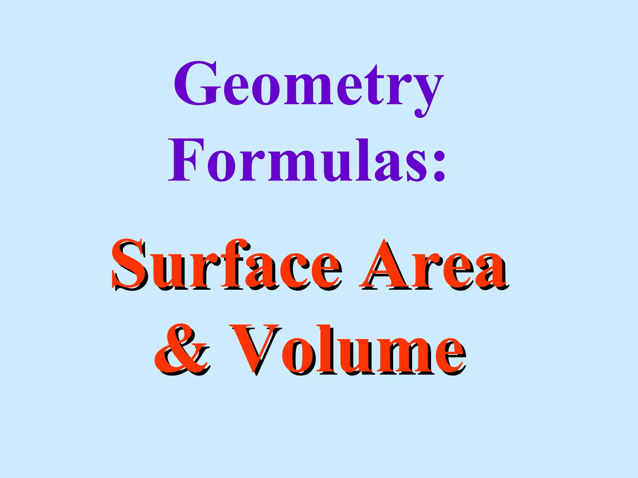 Surface area and volume powerpoint | PPT