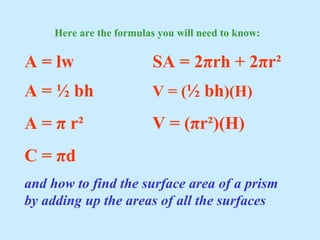 Surface area and volume powerpoint | PPT