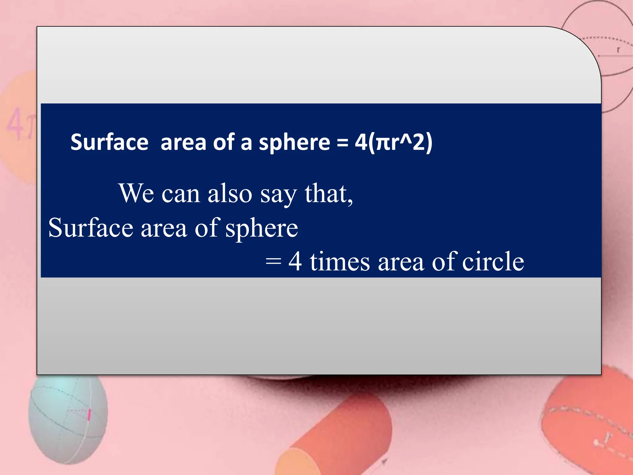 Surface area of a sphere , hemisphere .pptx