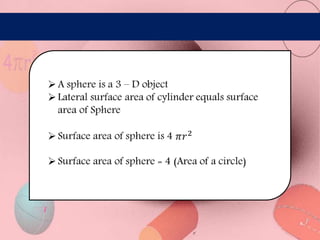 Surface area of a sphere , hemisphere .pptx