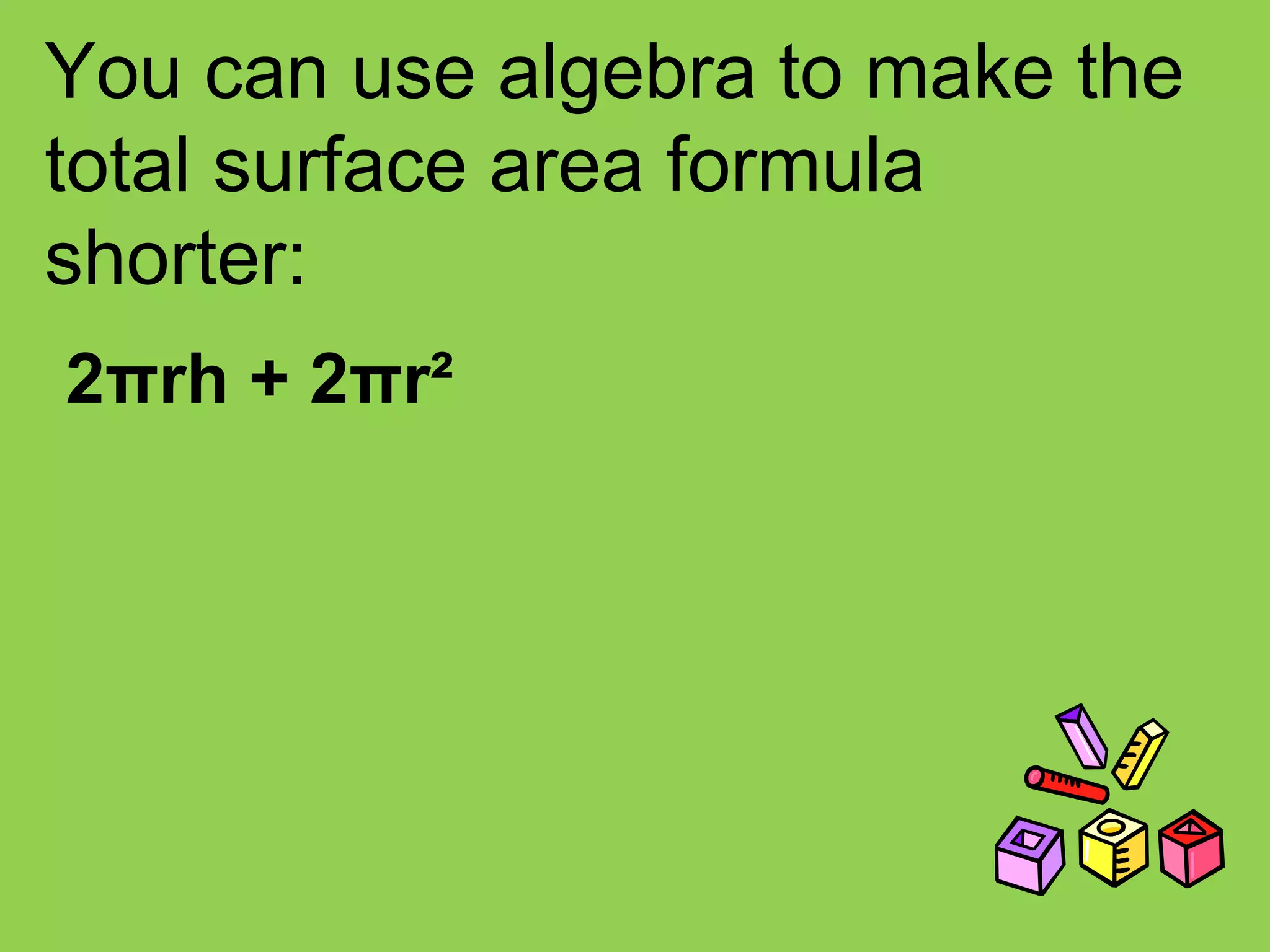 Surface area of Cylinders and HW | PPTX