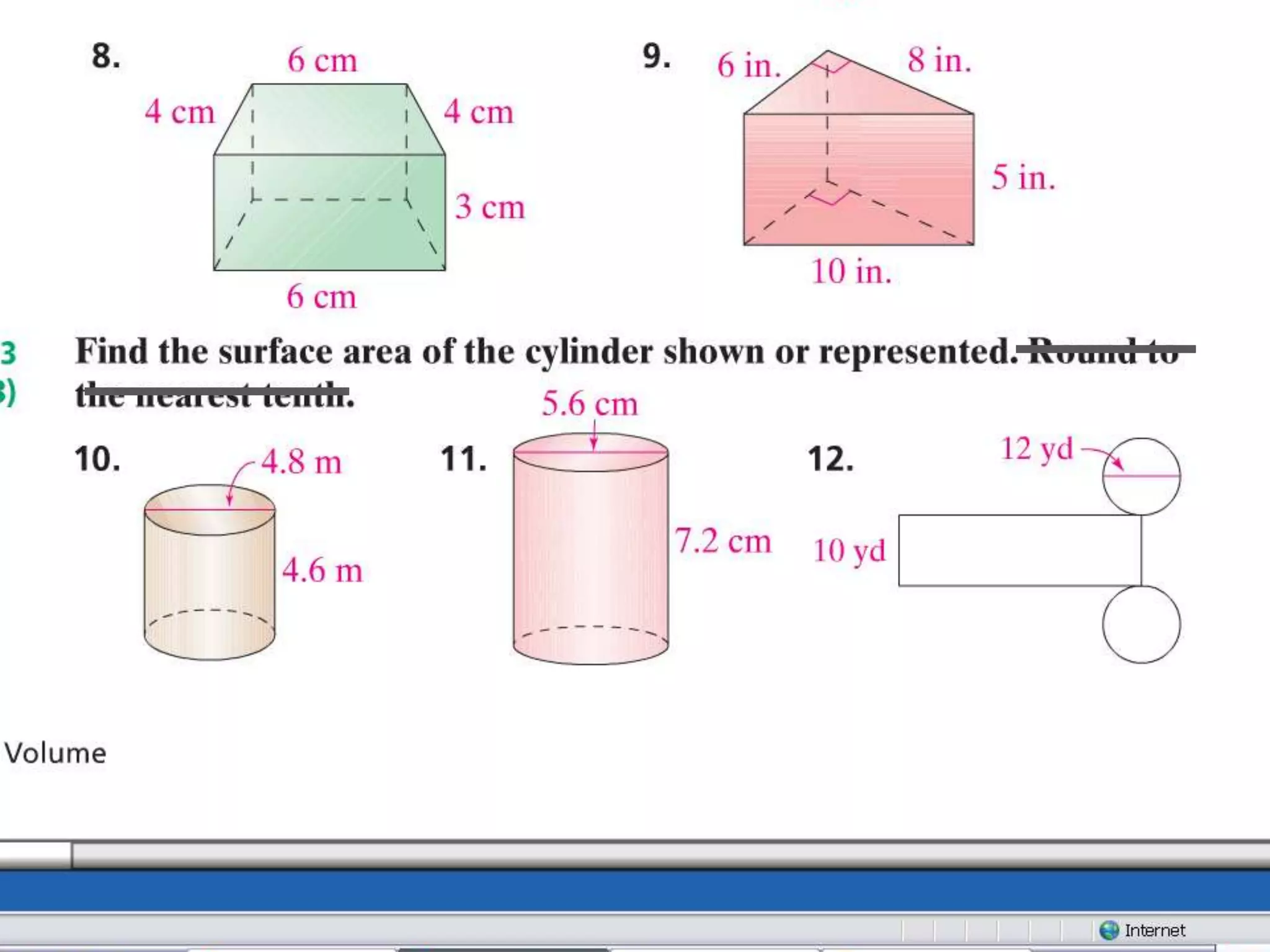 Surface area of Cylinders and HW | PPTX