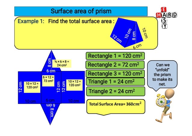 How to find surface area of a prism gcse level | PPT