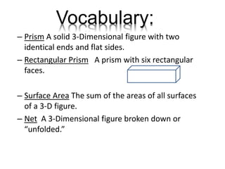 6.6 - Surface area of rectangular prisms and nets | PPT
