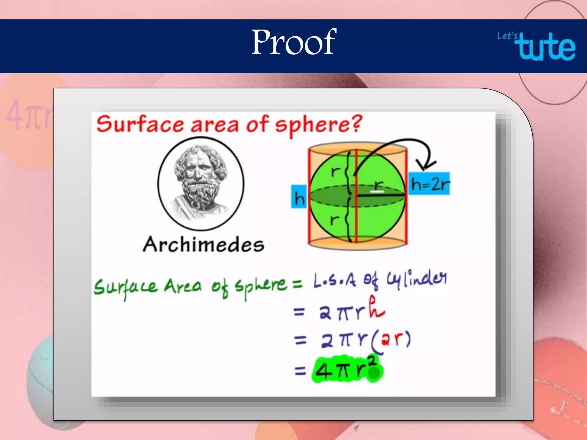 Surface area of sphere - Mathematics | PPTX