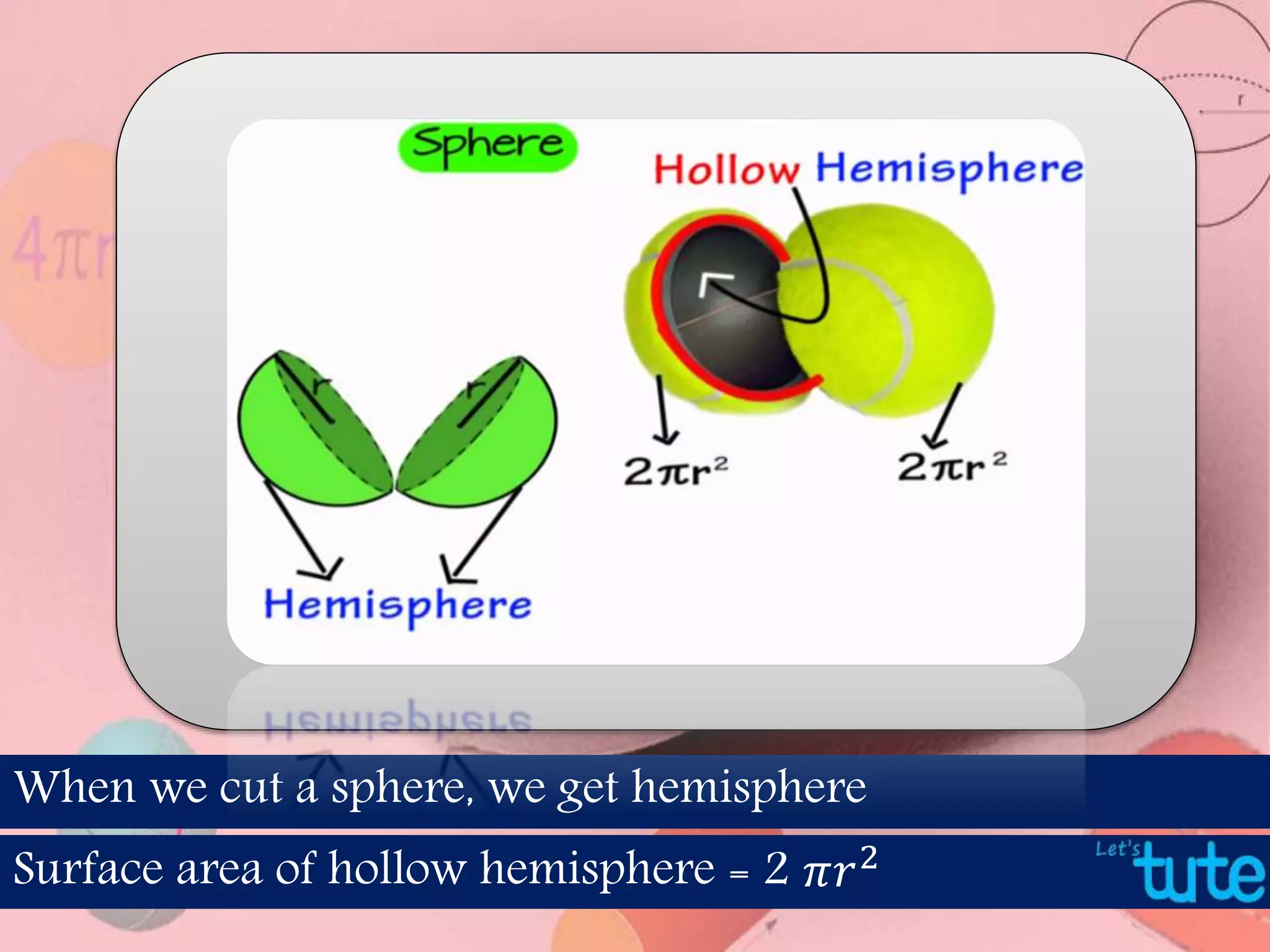 Surface area of sphere - Mathematics | PPTX