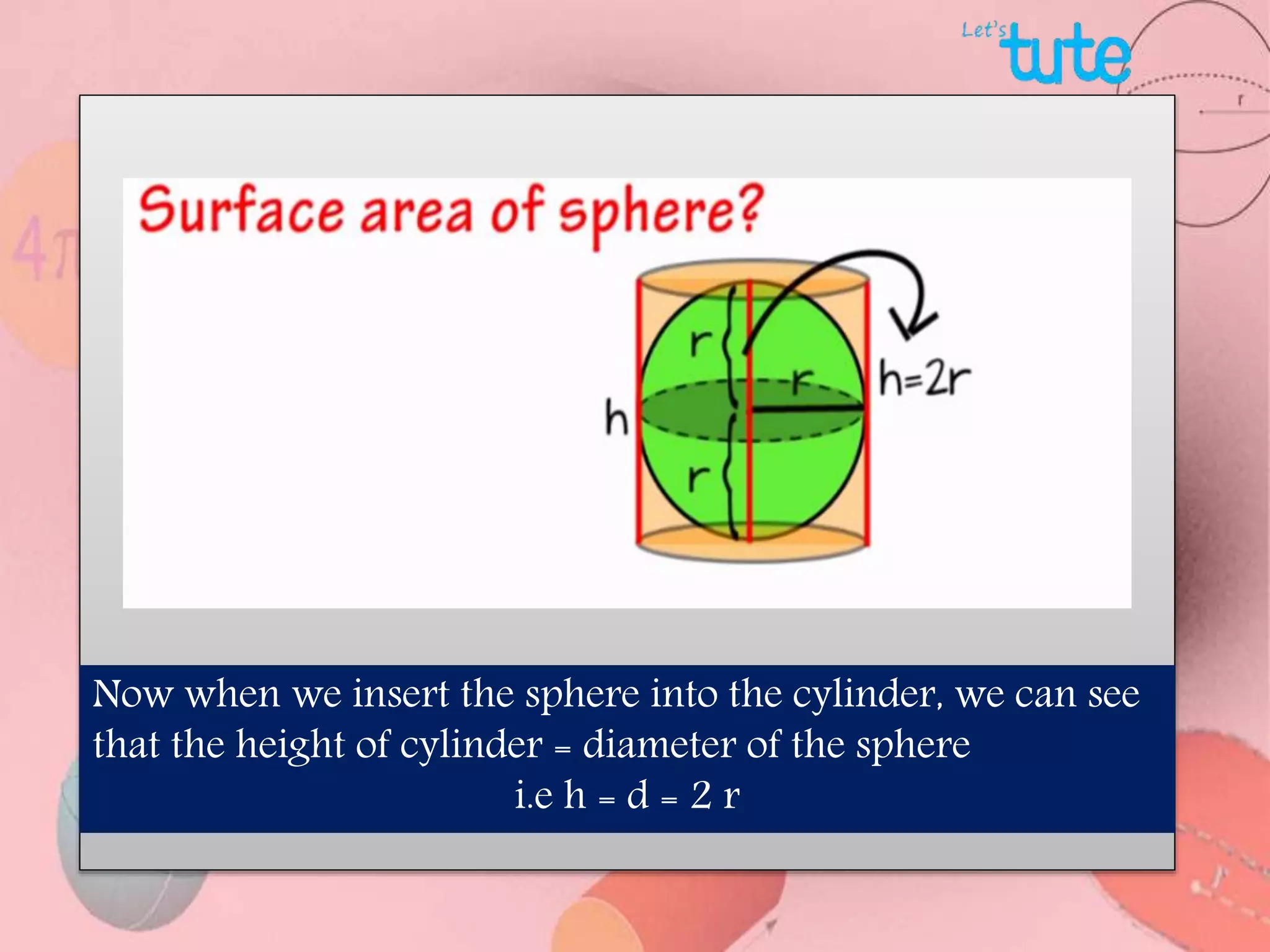 Surface area of sphere - Mathematics | PPTX
