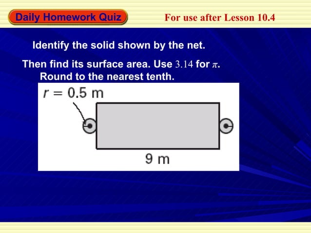 Surface area review and quiz 1 | PPT