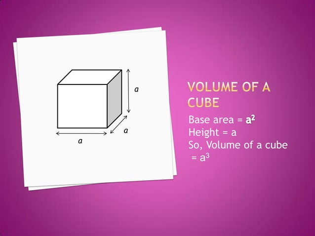Surface areas and volume