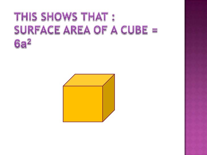 Surface areas and volume