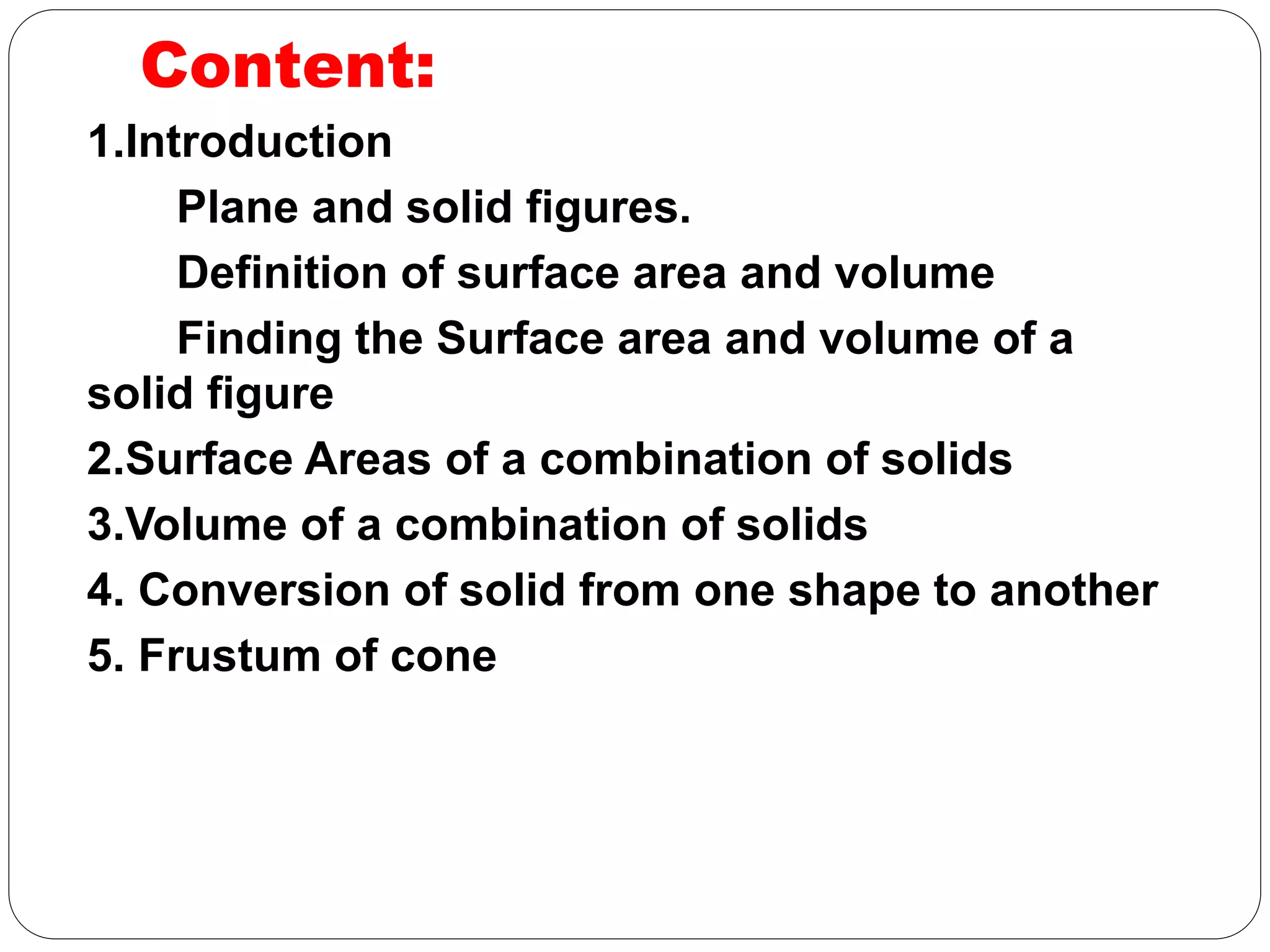 Surface areas and volumes, Chapter-13 | PPTX