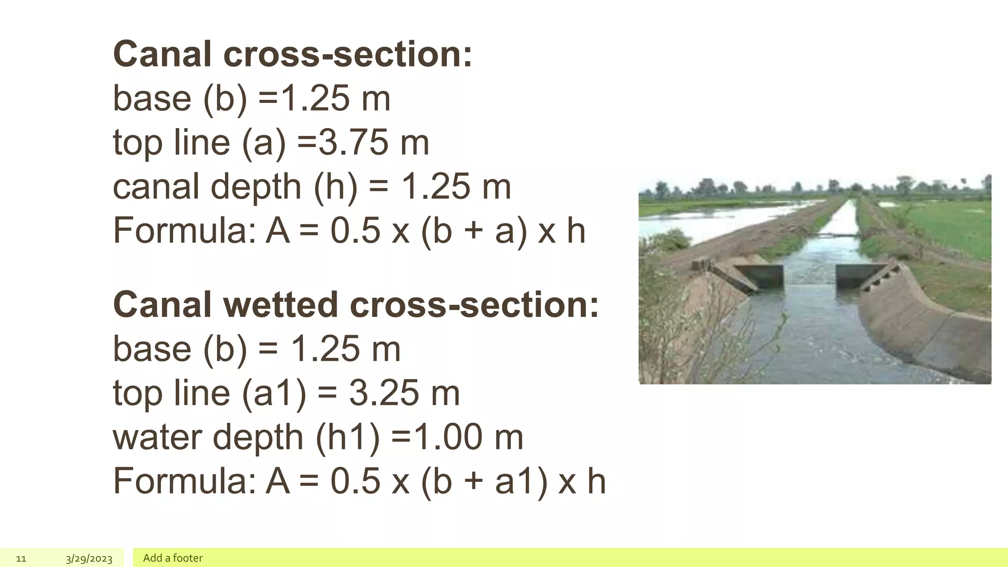 SURFACE AREAS OF CANAL CROSS-SECTIONS AND FARMS.pptx