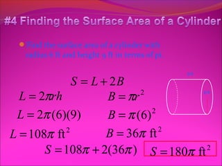 Surface areas of prisms and cylinders | PPT