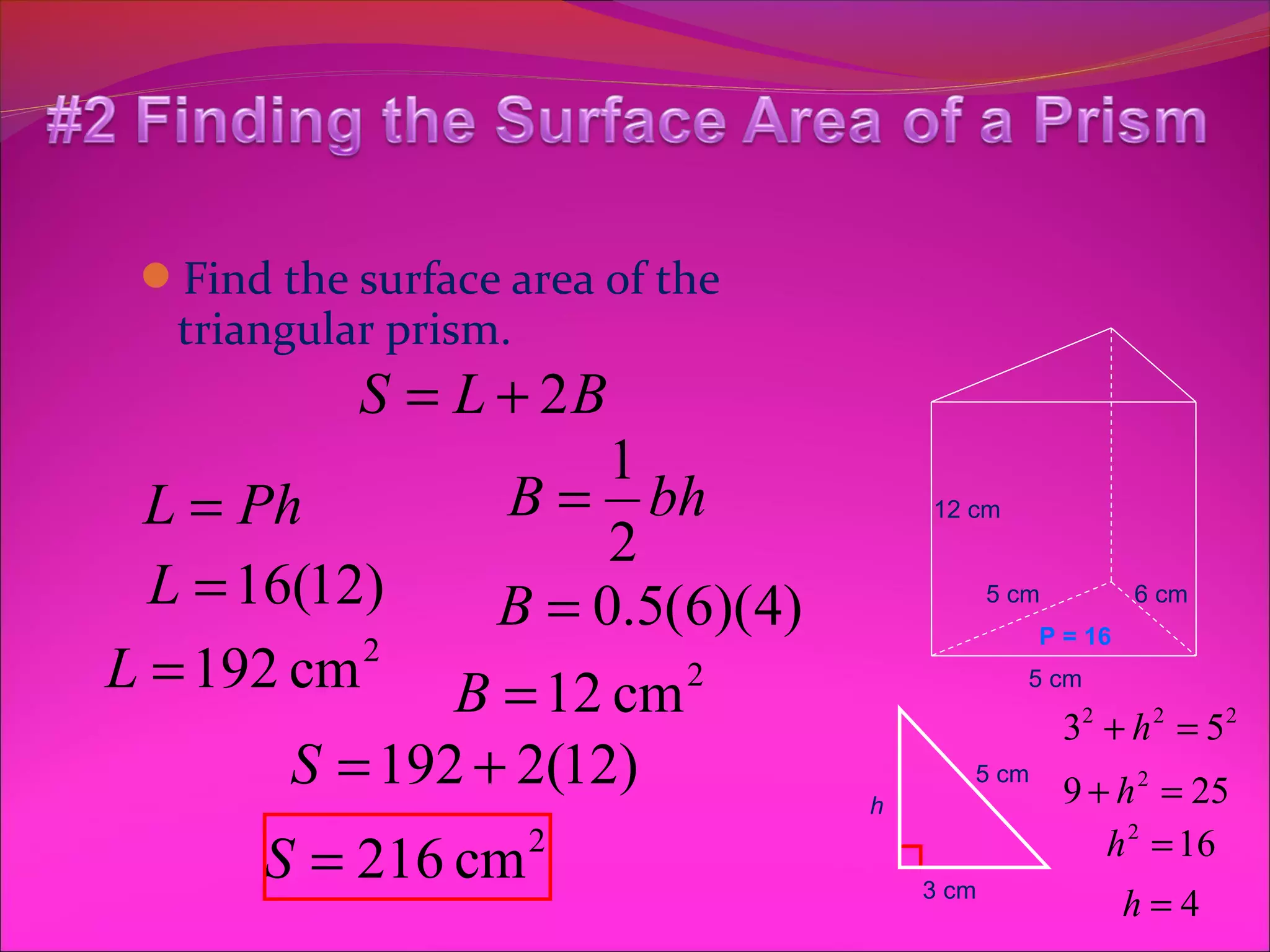Surface areas of prisms and cylinders | PPT