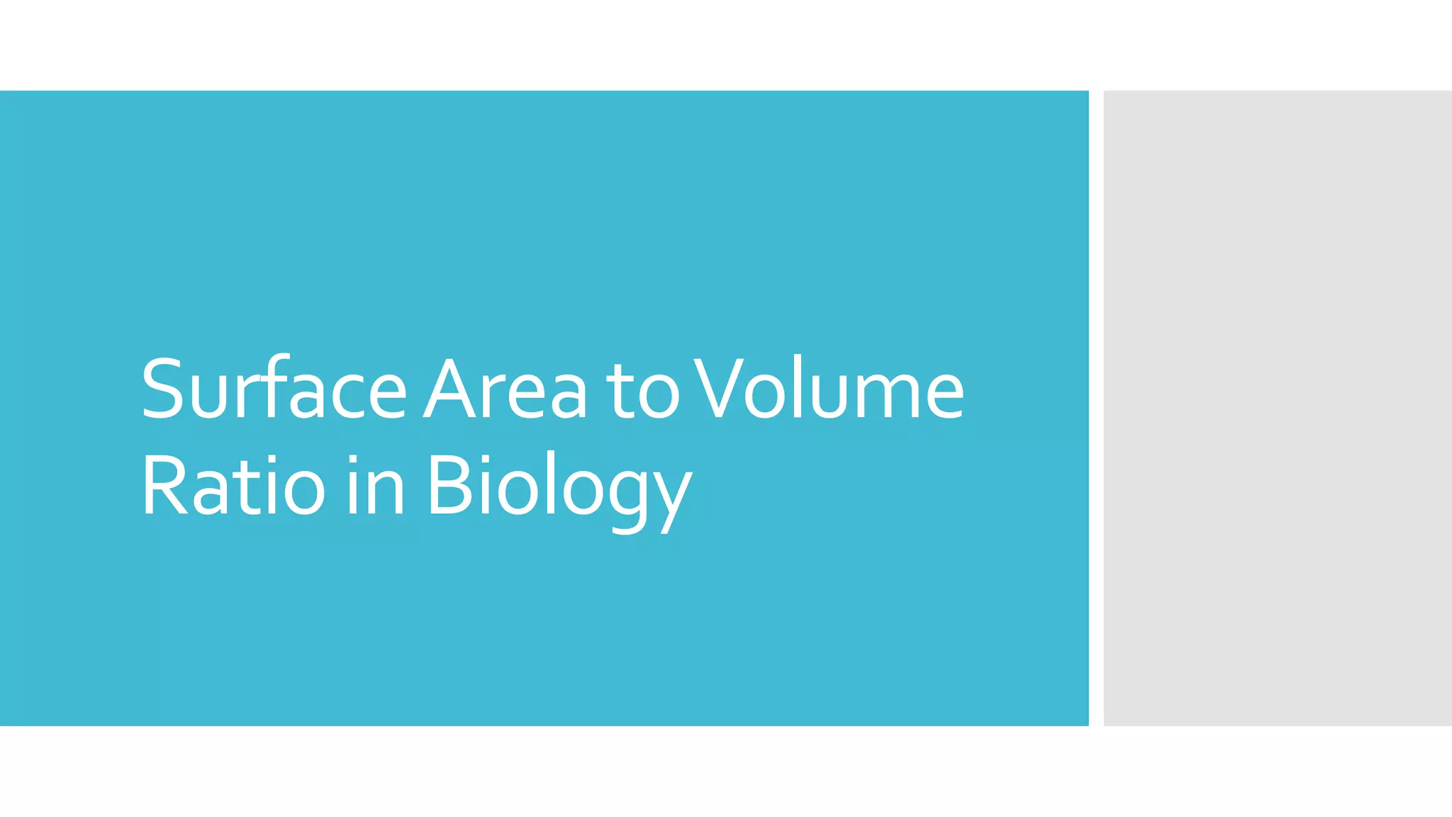 Surface area to volume ratio in biology powerpoint | PPTX
