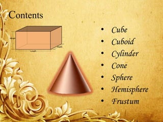 Surface area & volume ppt. samsriti's group | PPTX