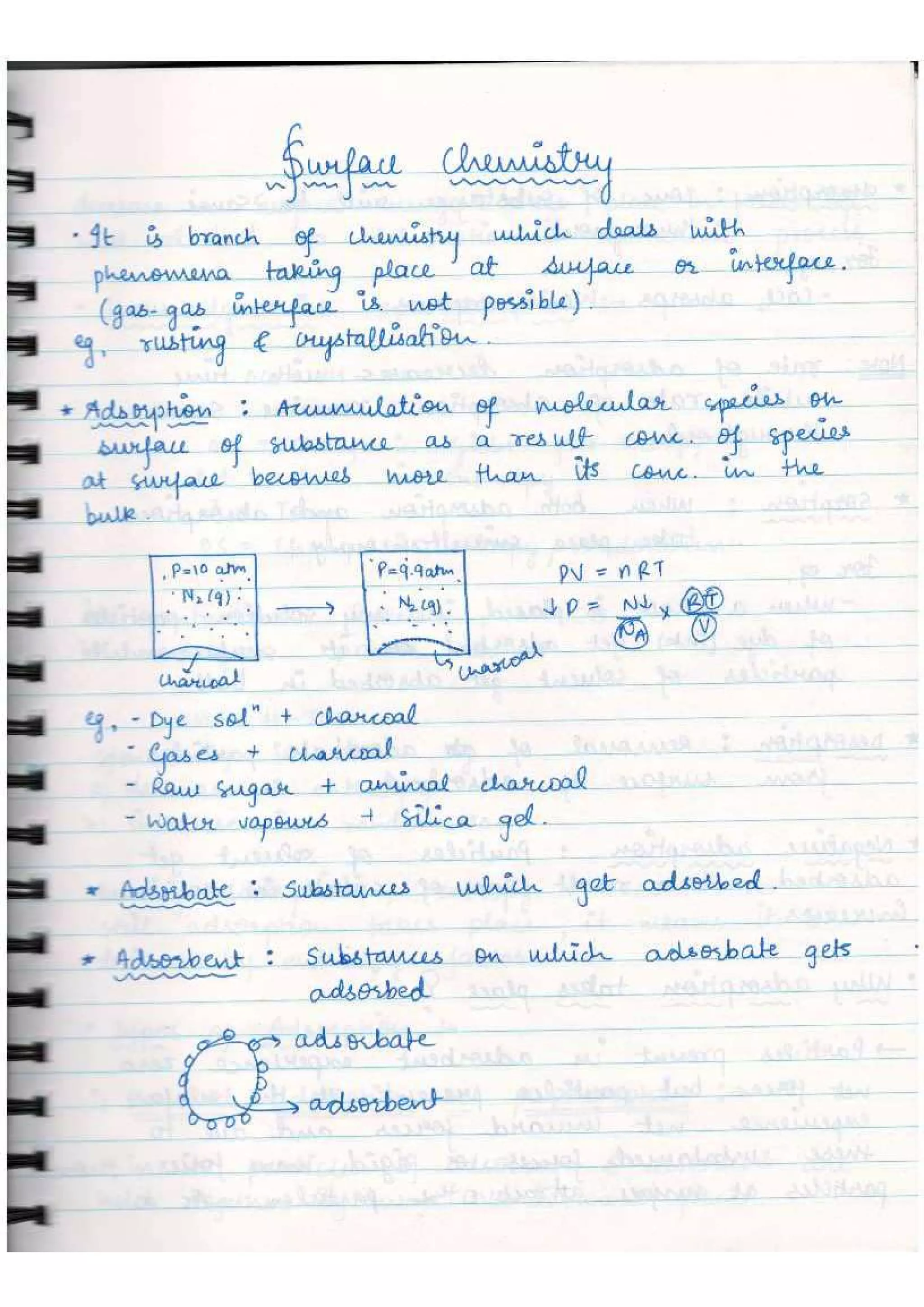 surface chemistry handwritten notes for CBSE|JEE|NEET|STATE BOARD | PDF ...