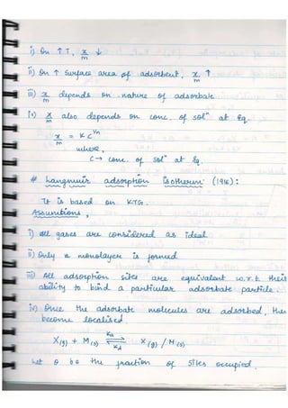 surface chemistry handwritten notes for CBSE|JEE|NEET|STATE BOARD | PDF