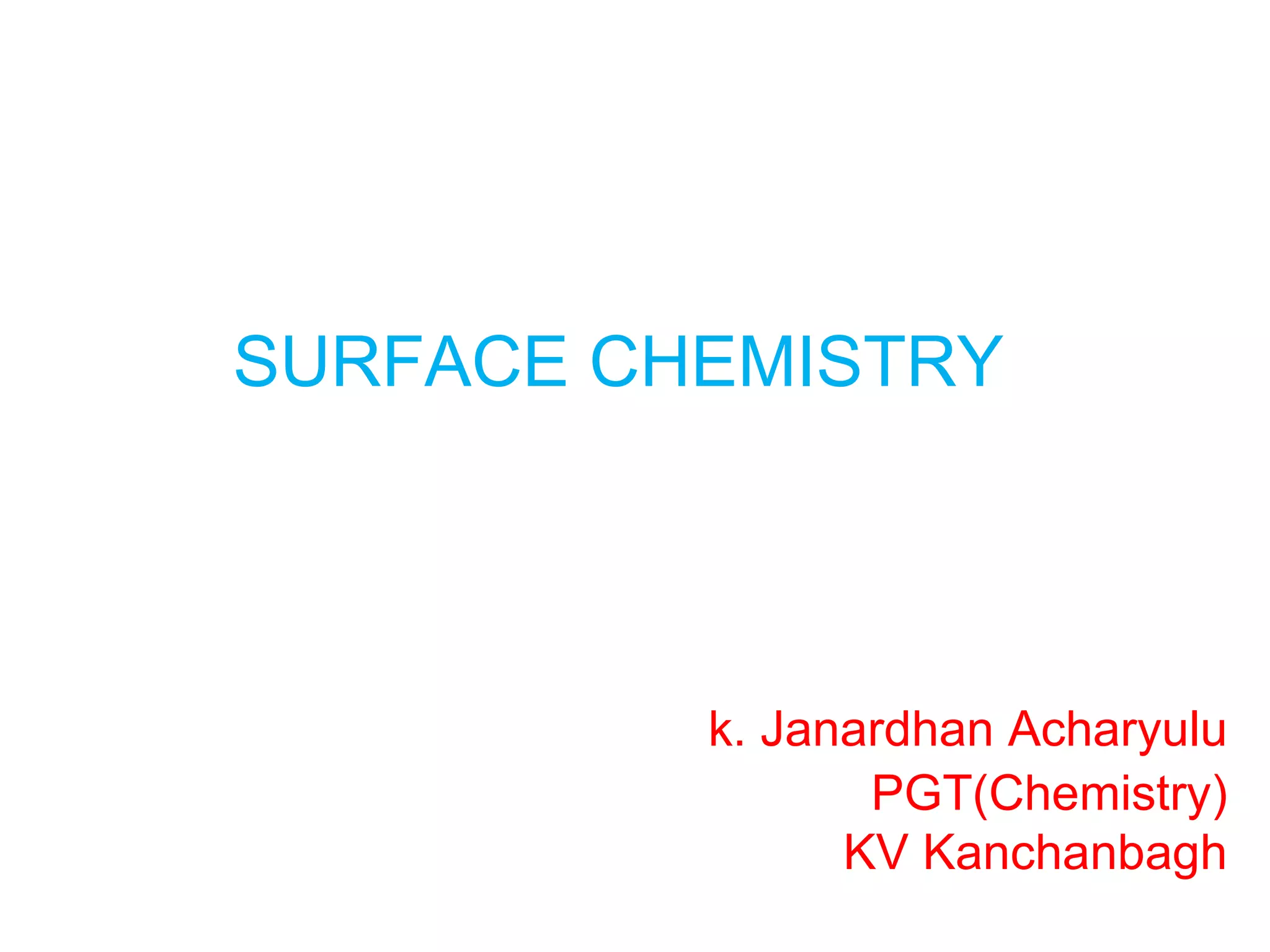 Surface chemistry | PPTX