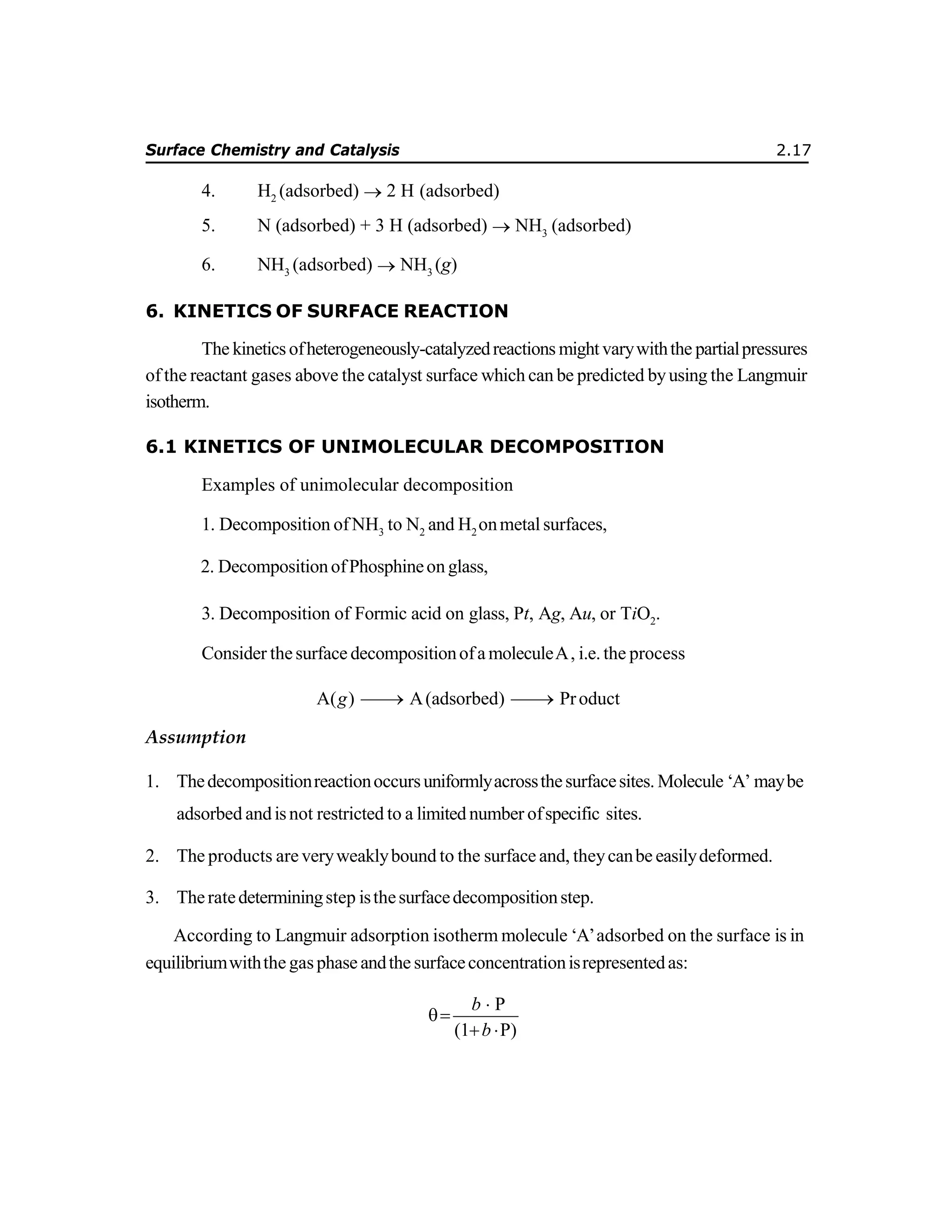 Surface chemistry& catalysis | PDF