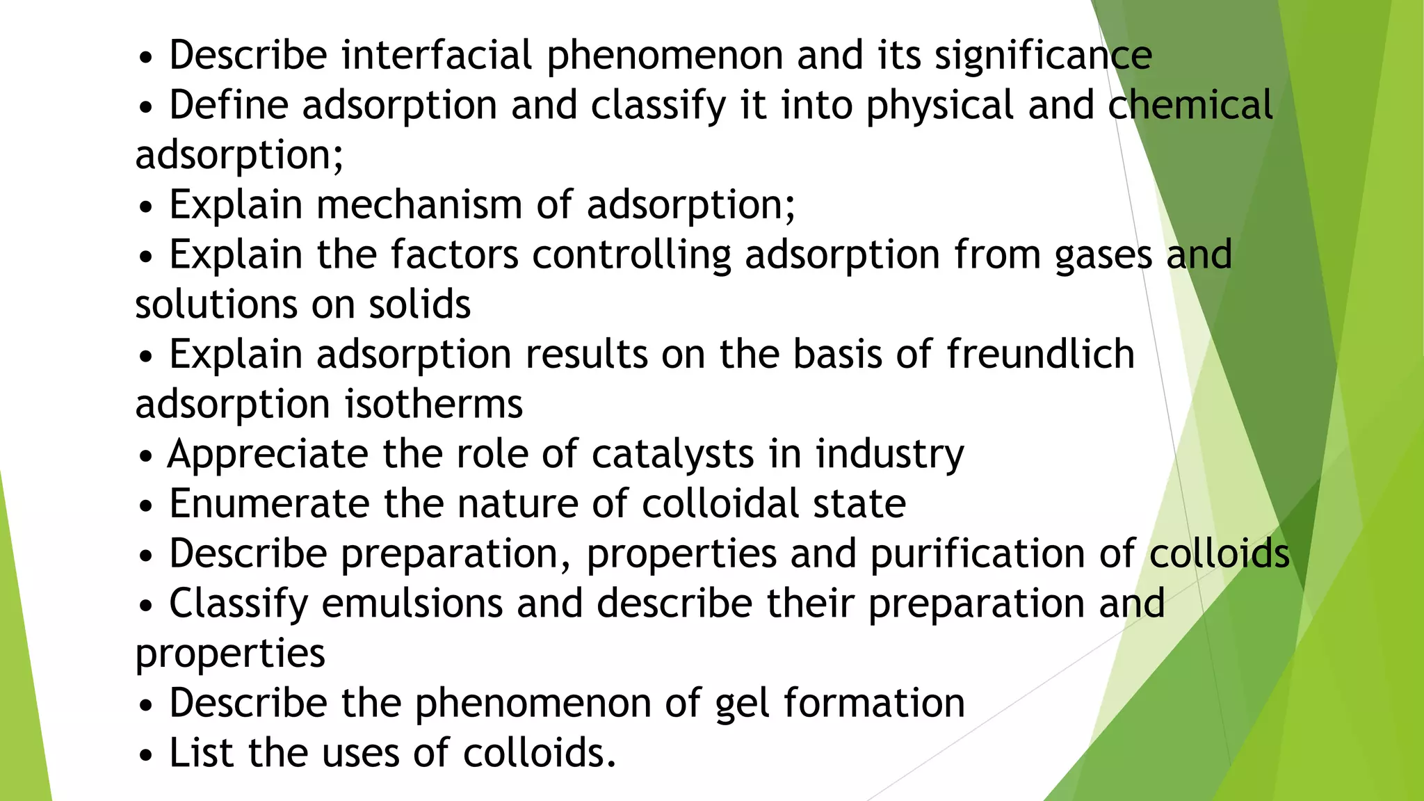 Surface chemistry, class xii | PPTX