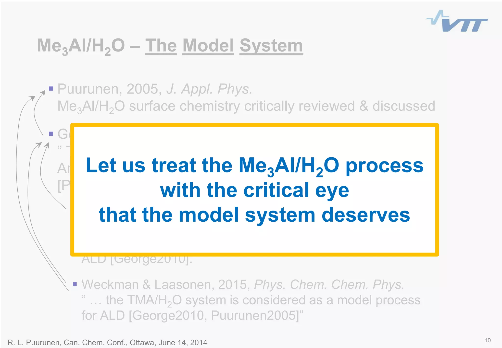 Invited talk at 98th CSC: Surface chemistry of ALD: mechanisms and conformality | PPT